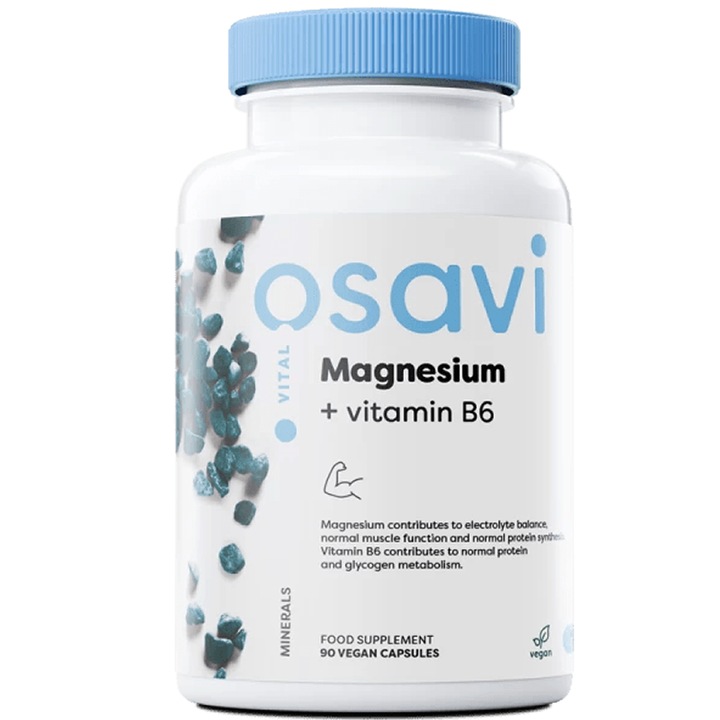 Хранителна добавка Osavi Магнезий Vitamin B6 90 Веган Капсули Emag Bg
