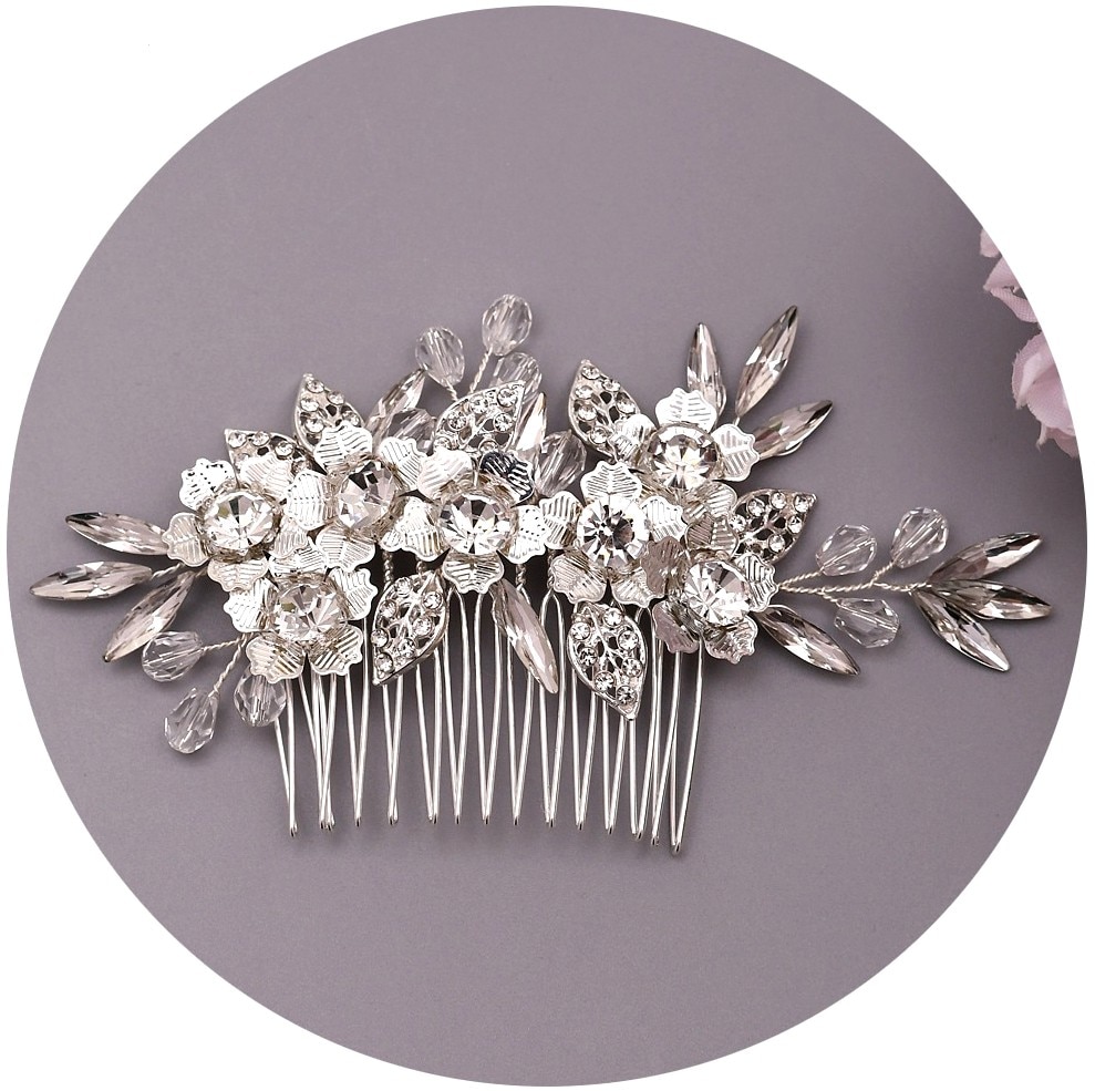 Pieptene cu cristale, Edibazzar, Metal, Argintiu - eMAG.ro
