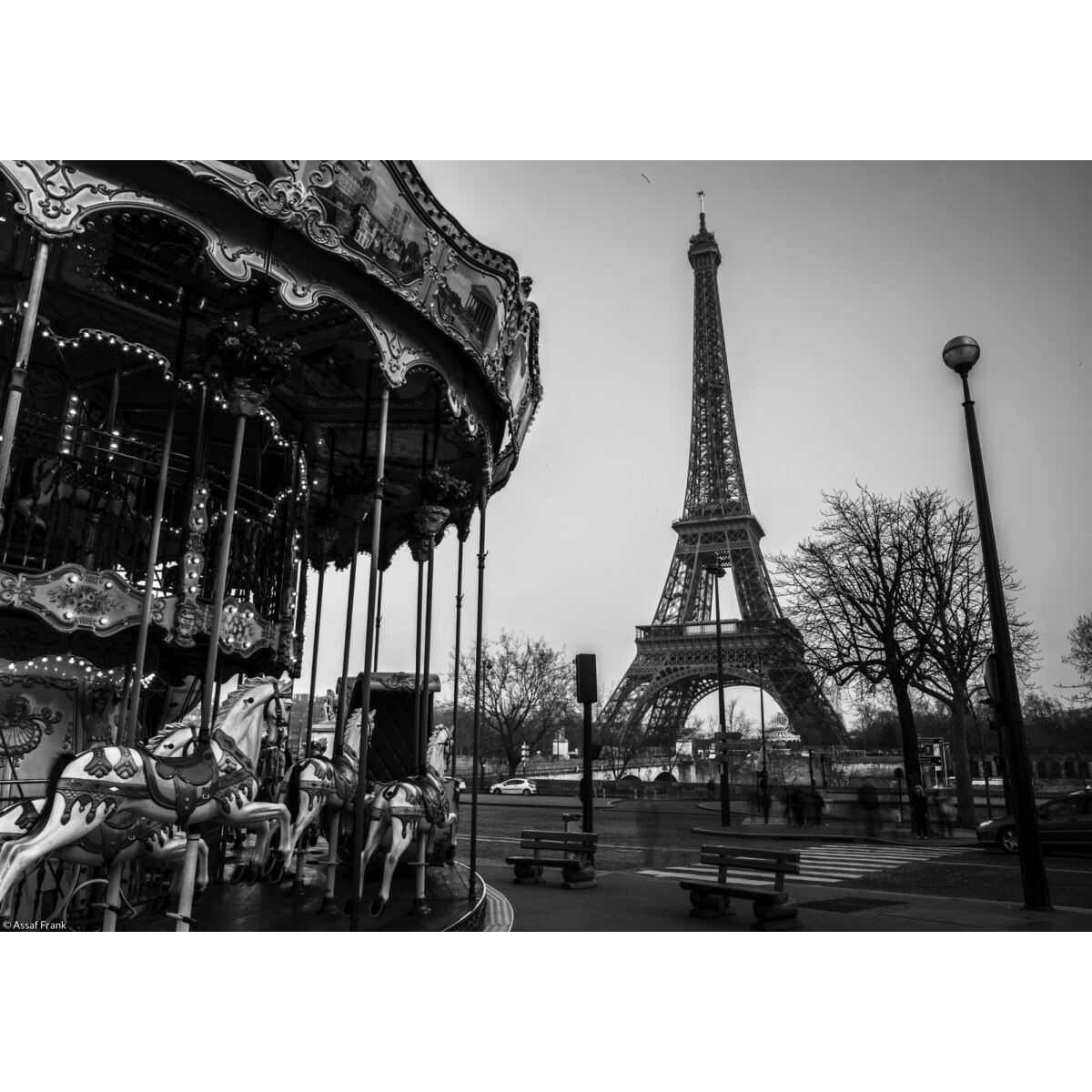 Poster perete, Zakito Posters, 29,7x21cm Carusel cu Turnul Eiffel in ...