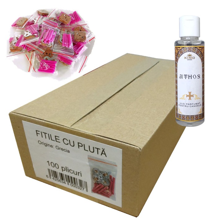 Set 100 pliculete Fitile cu pluta pentru candela, Kingaroma si Ulei ...