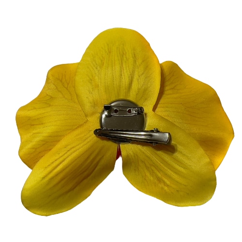 Brosa orhidee, Handmade, Statement, 3 in 1, Clips par, Floare corsaj ...