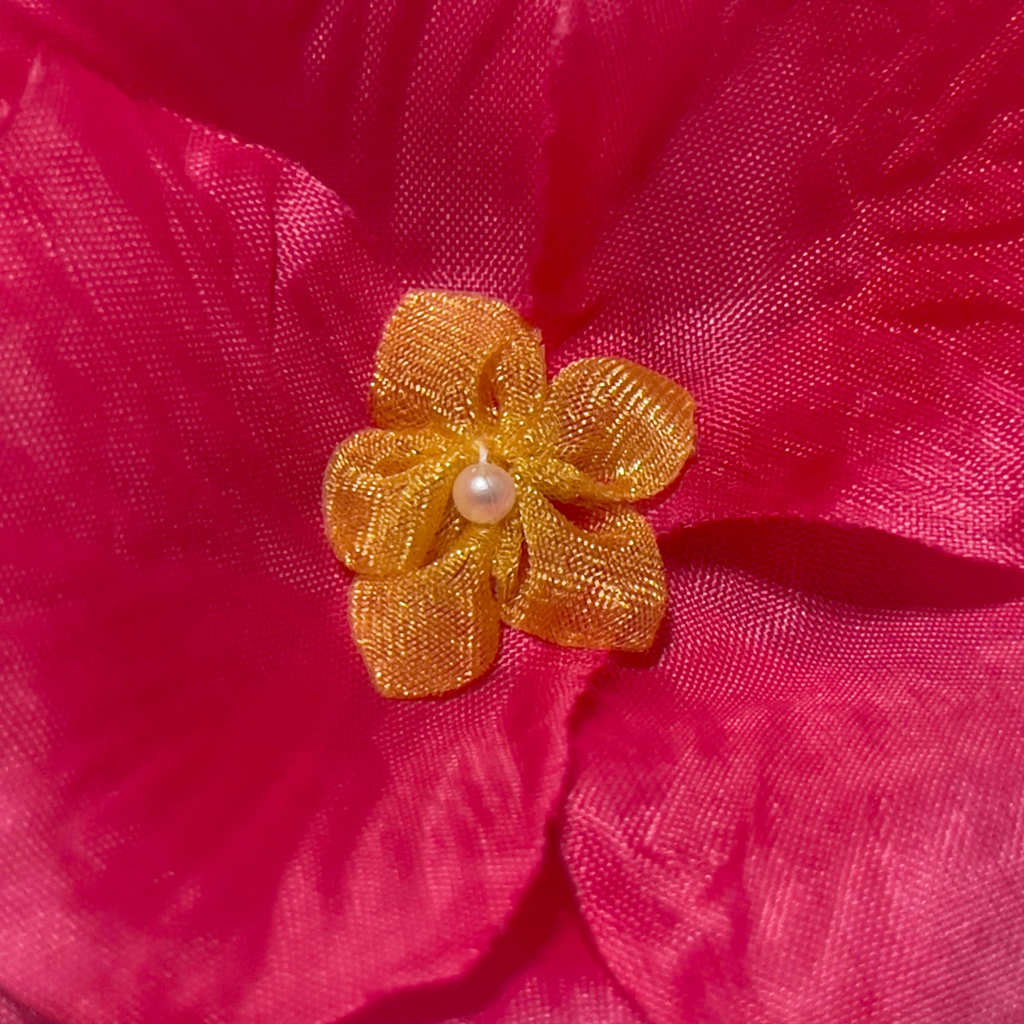 Brosa floare 3D, Handmade, Hibiscus, Statement, 3 in 1, Clips par si ...