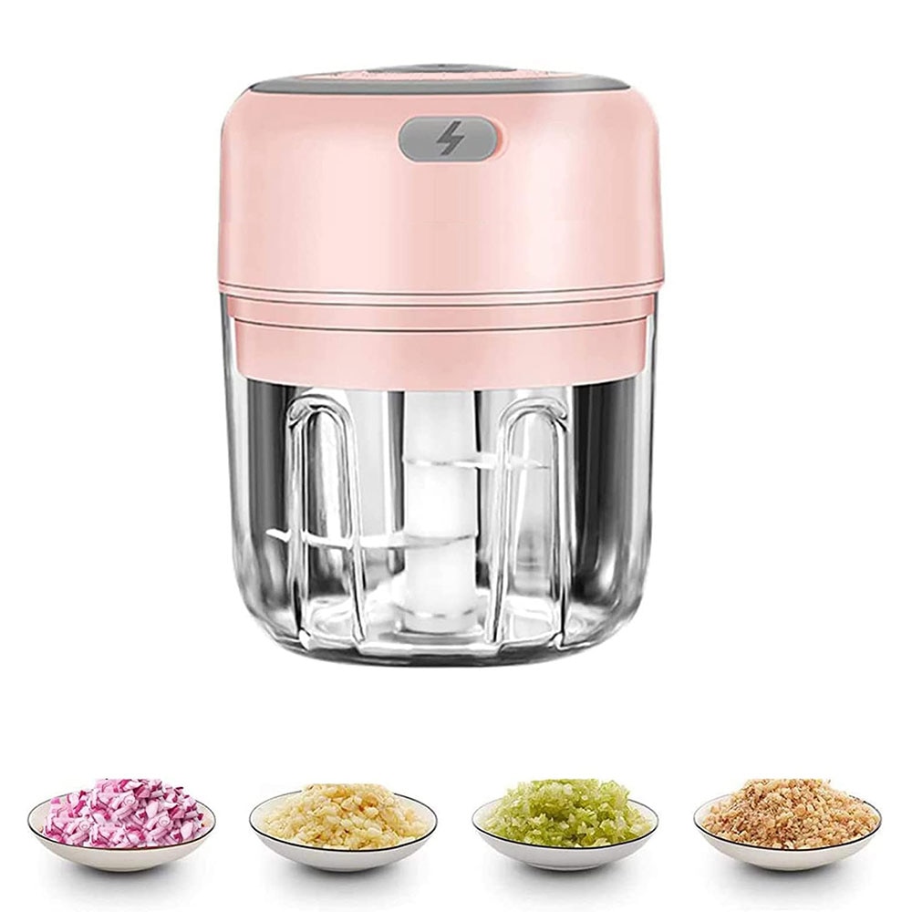 Mini Blender Electric SIKS, Tocator pentru Usturoi, Legume, Roz - eMAG.ro
