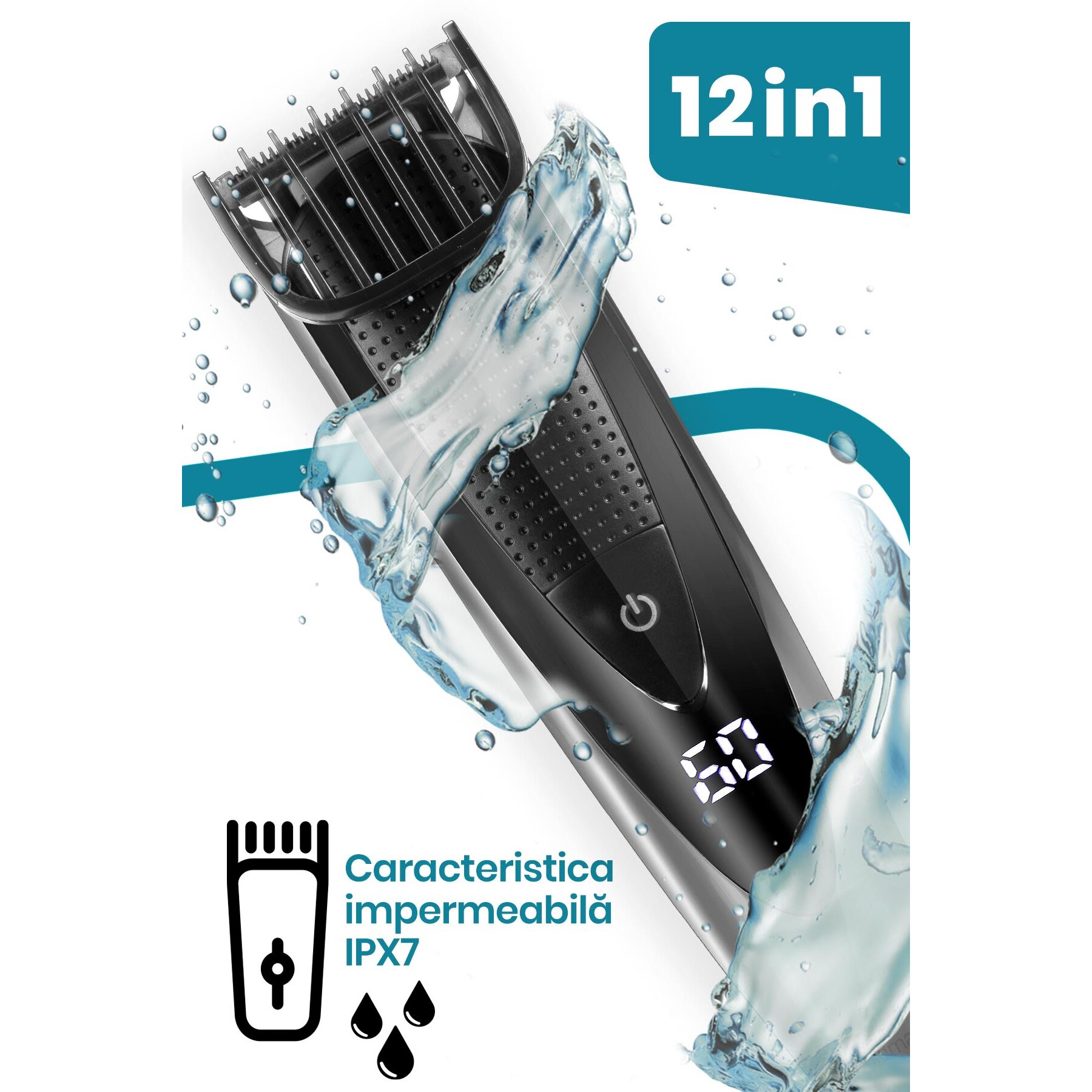 Aparat de tuns Goldmaster GM-8108, Lame otel, Incarcare rapida, Lithium ...