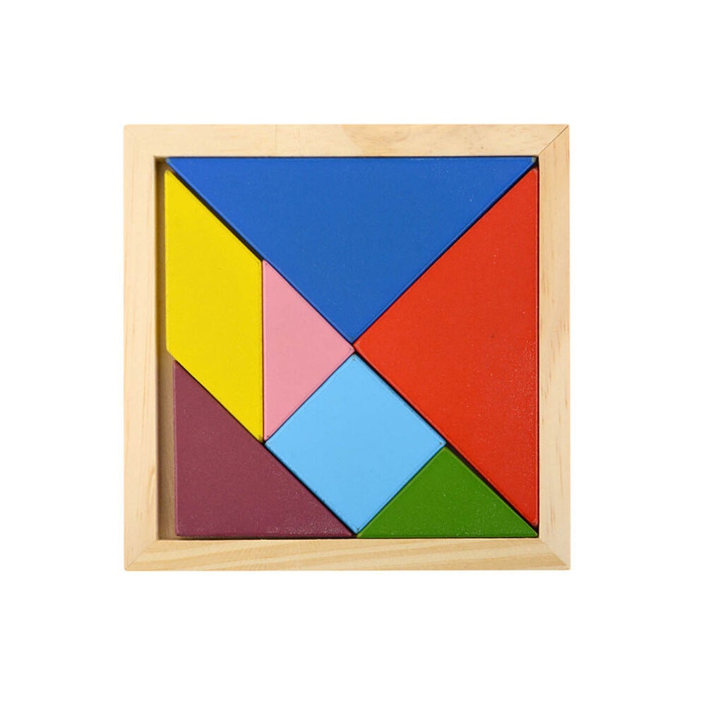 Puzzle Tangram din lemn - 7 piese - eMAG.ro