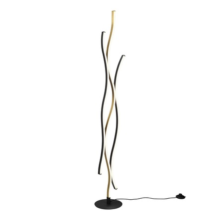 Lampadar de interior, Trio, Metal, Lumina LED, Negru/Auriu - eMAG.ro