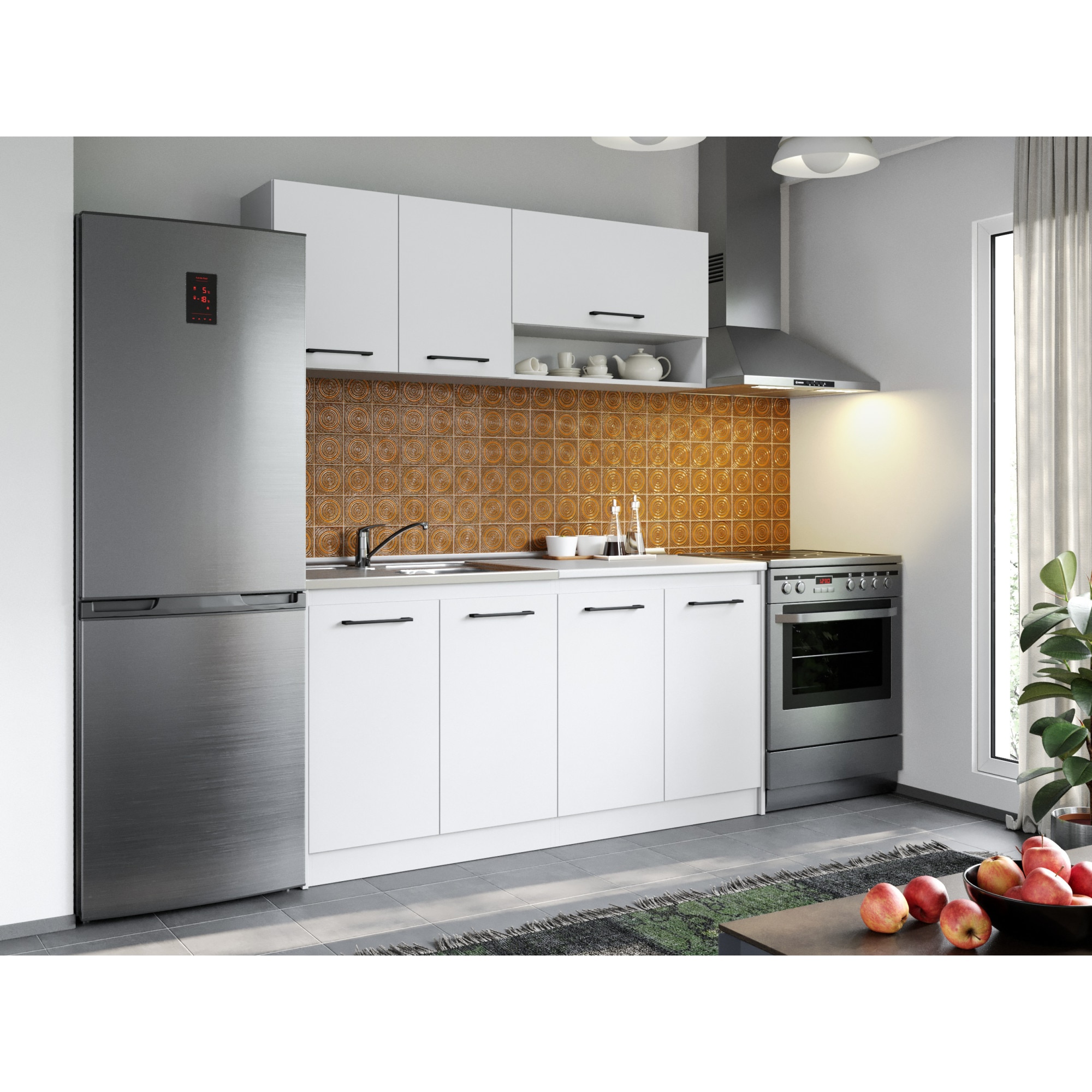 Set Mobila Bucatarie, Mina Pure Alb, C50, L 162 x A 60 x H 200 cm - eMAG.ro