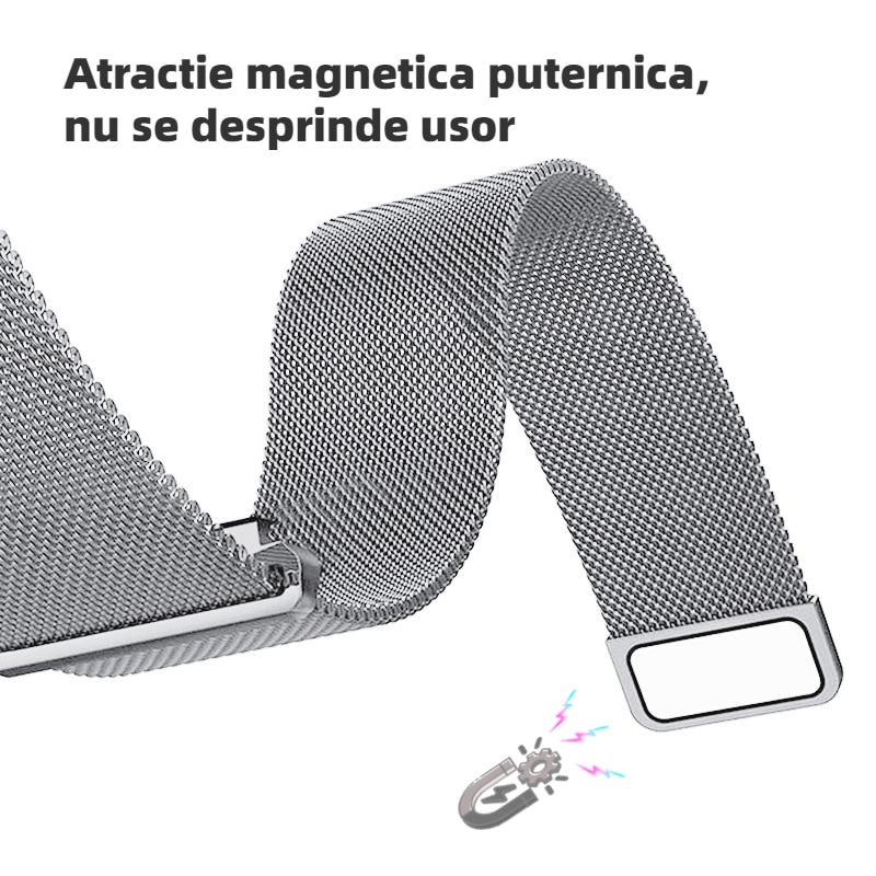 Curea ceas metalica Milanese, compatibila cu Huawei Watch GT 3 46 mm ...