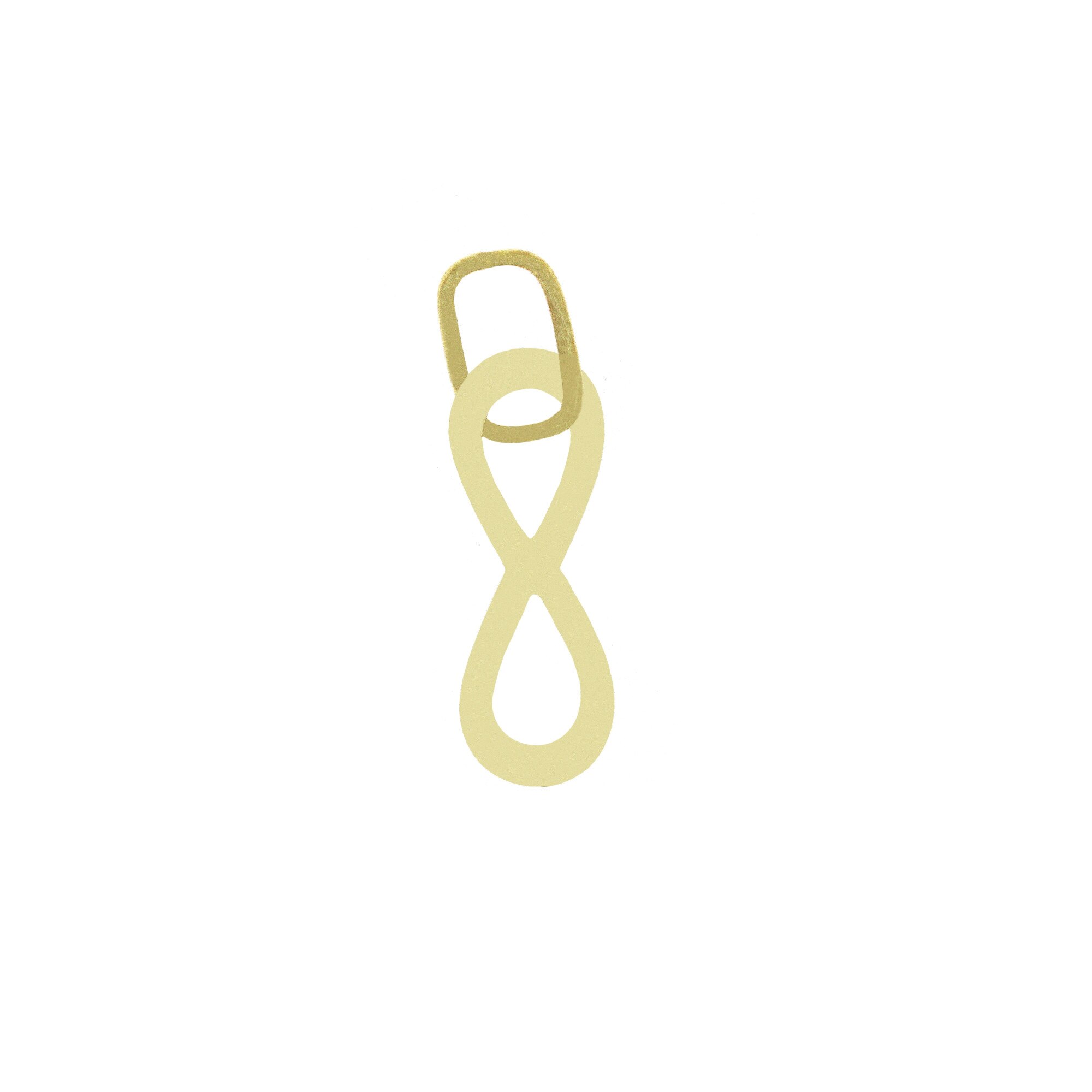Martisor cu pandantiv infinit din aur 14k, lungime 15 mm, latime 5 mm ...