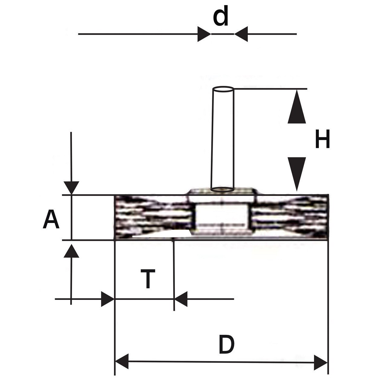 Perie tip disc din sarma cu tija 100x6mm - eMAG.ro