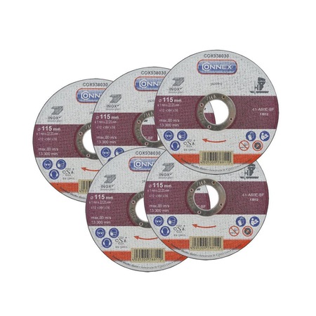 Set 5 buc disc debitare, metal/inox, 115 x 1 x 22.23 mm, EN 12413 ...