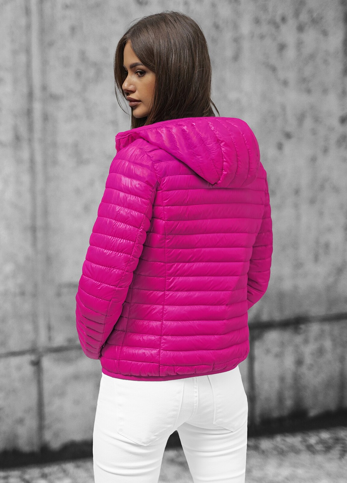 Geaca de femei reversibila roz inchis OZONEE O/H953 S - eMAG.ro