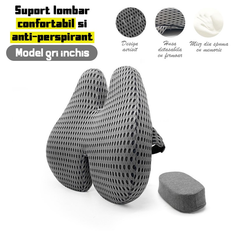Perna ortopedica lombara cu pernuta extra-suport ajustabil, bretea ...