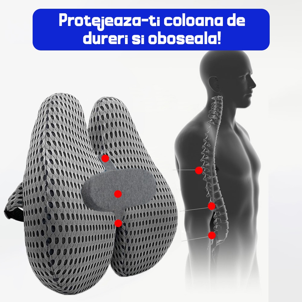Perna ortopedica lombara cu pernuta extra-suport ajustabil, bretea ...