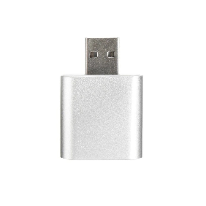 Adaptor USB 2.0 pentru casti si microfon 3.5mm, argintiu - eMAG.ro