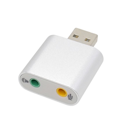 Adaptor USB 2.0 pentru casti si microfon 3.5mm, argintiu - eMAG.ro