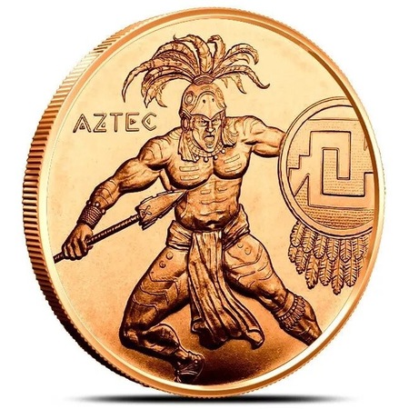 Moneda din Cupru Razboinic Aztec 1 oz, 29 g - eMAG.ro
