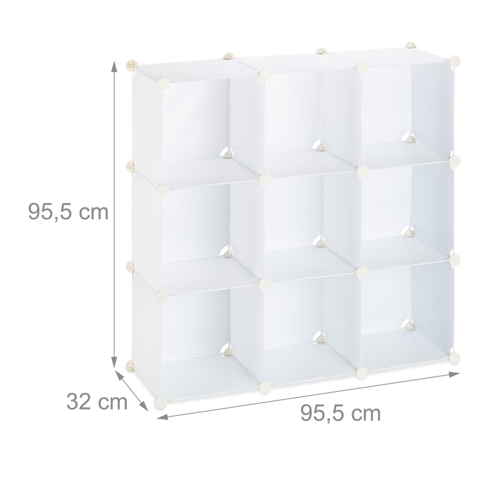 Raft pentru depozitare tip cub cu 9 compartimente, RelaxDays, plastic ...