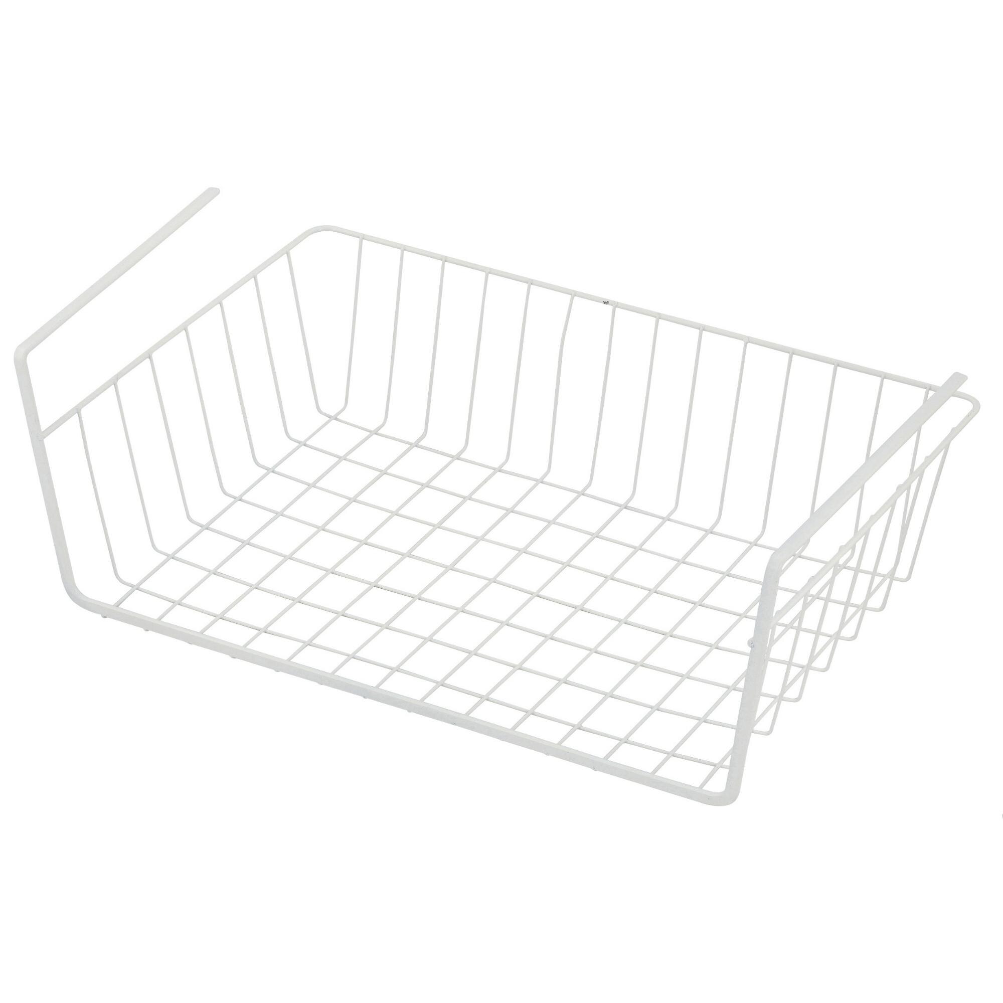 Cos metalic alb depozitare sub rafturi, 40x26x14 cm, alb - eMAG.ro