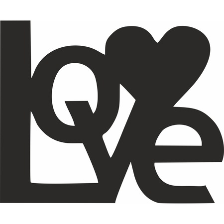 Метална декорация за стена, Love 2, модел 4654-1, черна - eMAG.bg