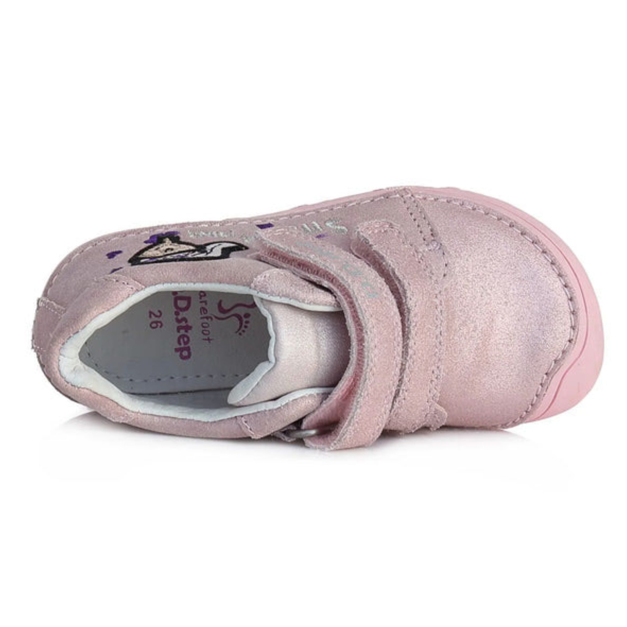 Pantofi sport din piele DD Step Barefoot S073-395A pentru fete, 24, Roz ...