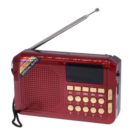 Radio Portabil cu Acumulator, FM, Cititor format MP3 USB/TF, Bluetooth ...