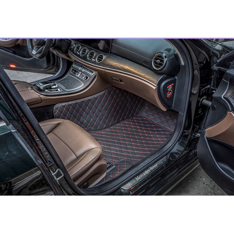 Комплект 3 стелки за кола Premium 5D, Mazda 6, Black Red, Еко кожа ...