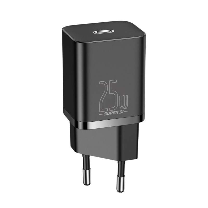 Incarcator rapid Baseus Super Si, USB-C, 25W, Negru - eMAG.ro