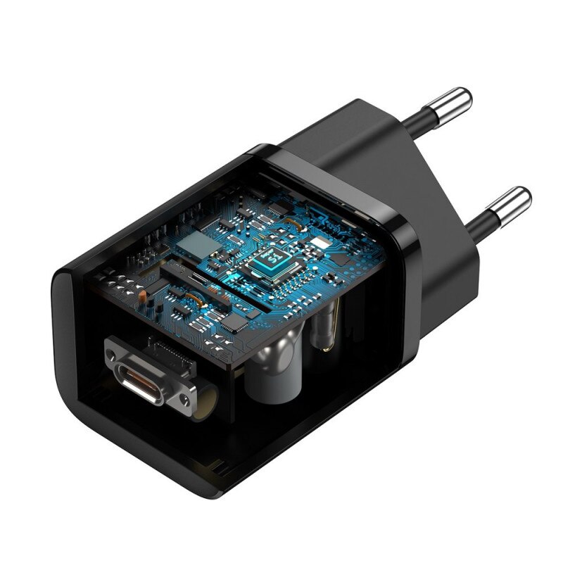 Incarcator rapid Baseus Super Si, USB-C, 25W, Negru - eMAG.ro