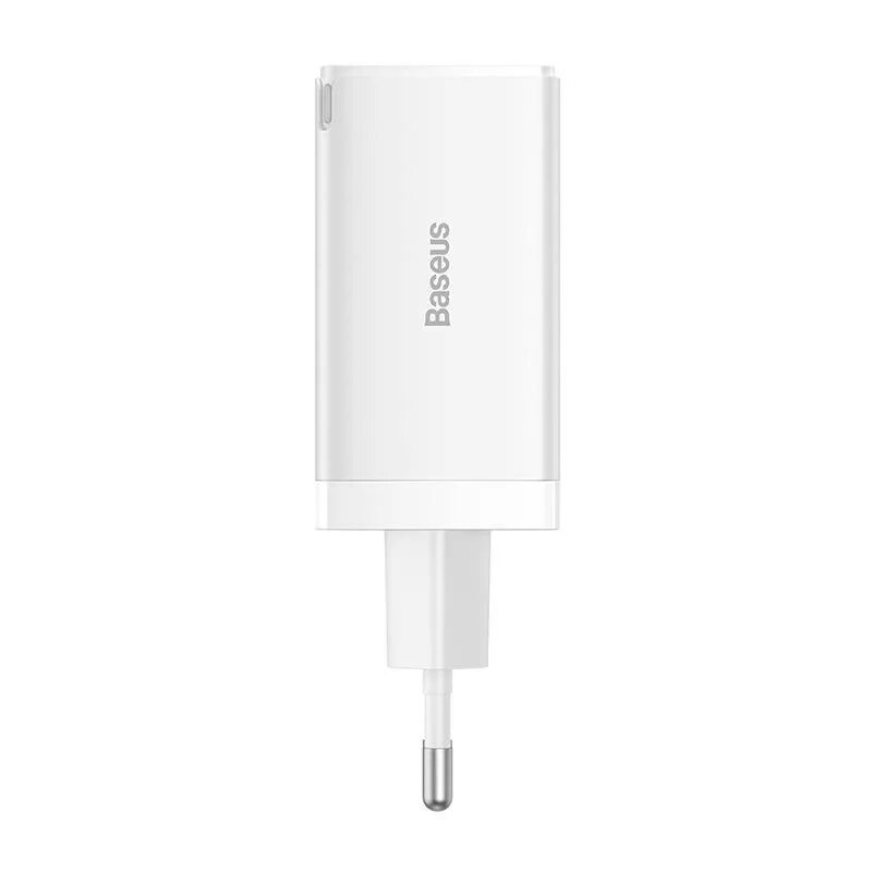 Incarcator, Baseus, 2xUSB-C + USB, 65W, alb - eMAG.ro