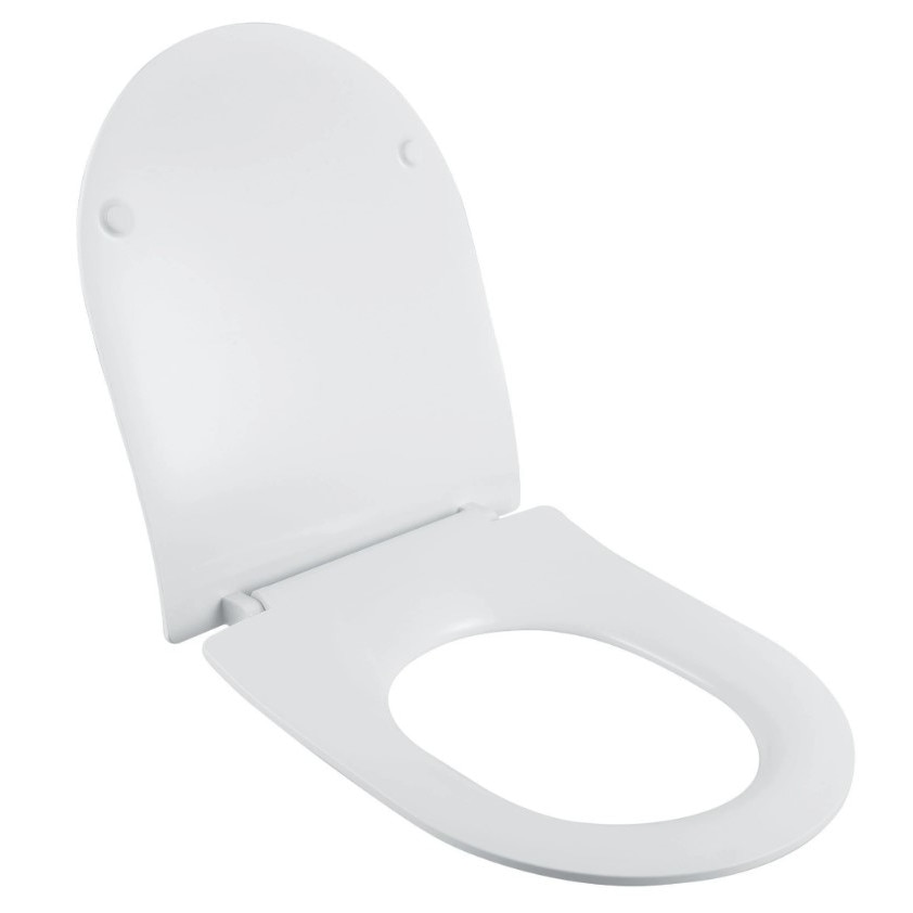 Capac WC Neo, inchidere lenta, balamale inox, din duroplast, alb - eMAG.ro