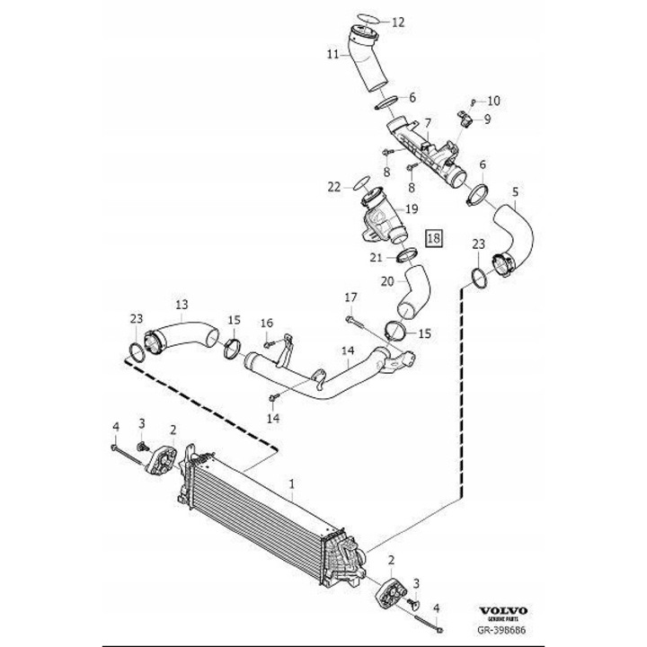 Conducta intercooler, Volvo, S60/V60/XC60 II, Negru - eMAG.ro