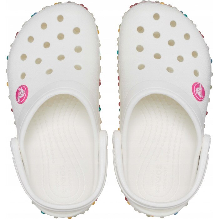 Детско сабо, Crocs, разтегливо колие Clog за малко дете, бяло, 20-21 EU ...