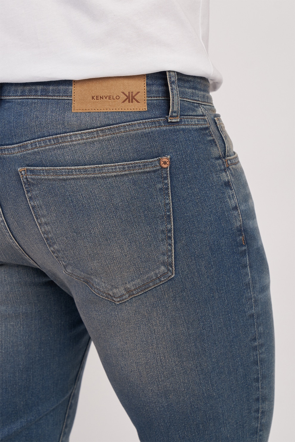 KVL by KENVELO, Blugi slim fit, Albastru inchis, W34-L32 - eMAG.ro