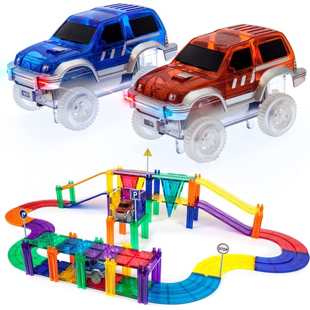 Set PicassoTiles Pista de curse 50 piese magnetice de constructie ...