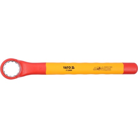 Cheie inelara izolata, Yato, 30 mm, Galben/Rosu - eMAG.ro