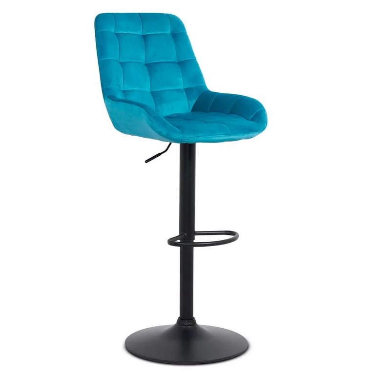 Set 2 Scaune de bar reglabile din catifea ABS 145, turcoaz - eMAG.ro