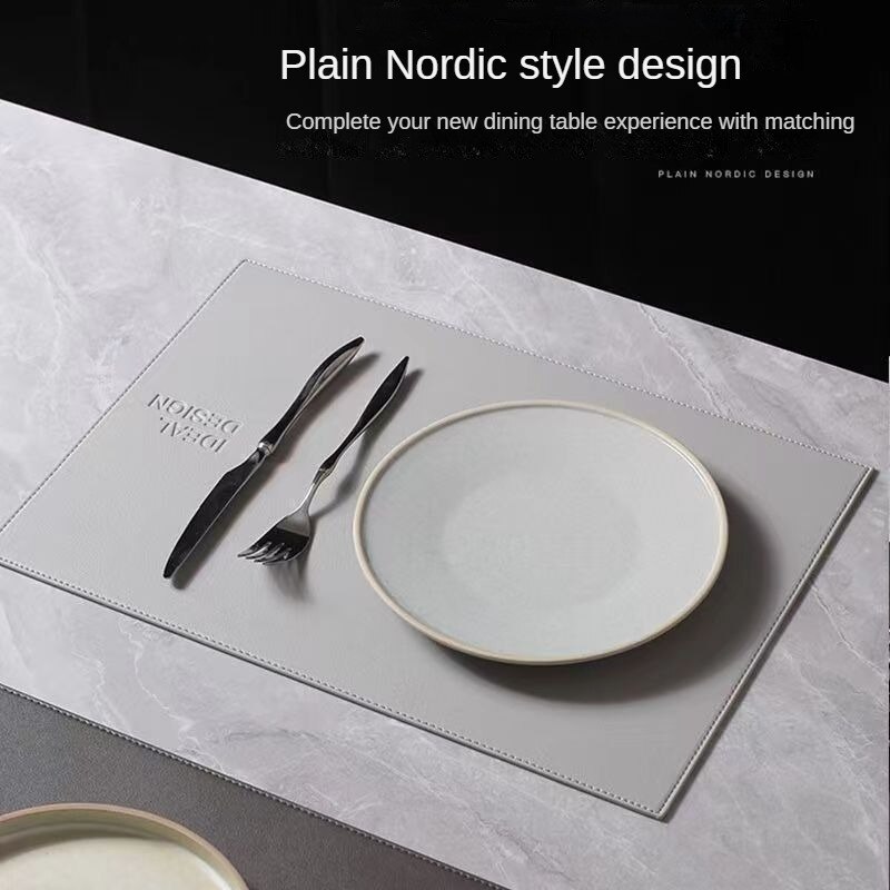 Set 2 naproane, Ideal Design, Piele ecologica, 43x30cm, Gri - eMAG.ro