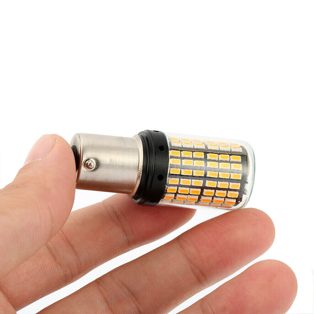 Set 2 becuri auto led BA15S, P21W, 144 SMD, 12 V, pini drepti ...