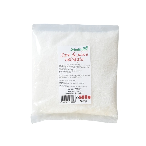 Sare de mare grunjoasa neiodata - 500 g - eMAG.ro