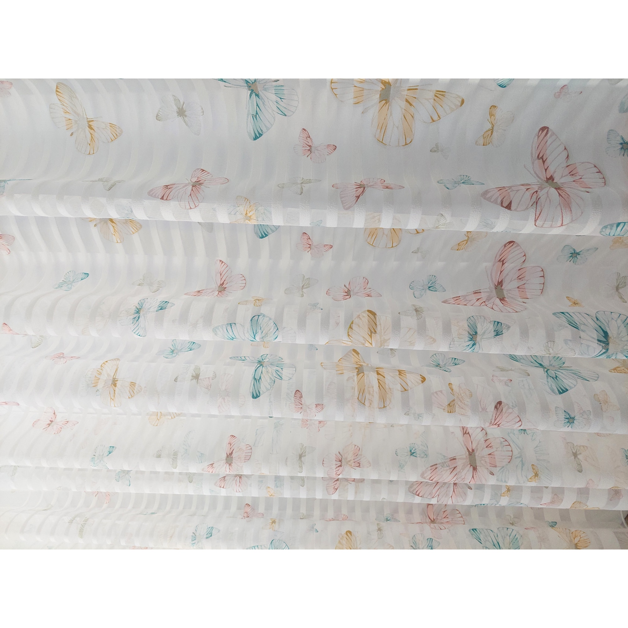 Perdea SereDesign dungi fluturi culoare alb, fir cu plumb, cofectionata ...