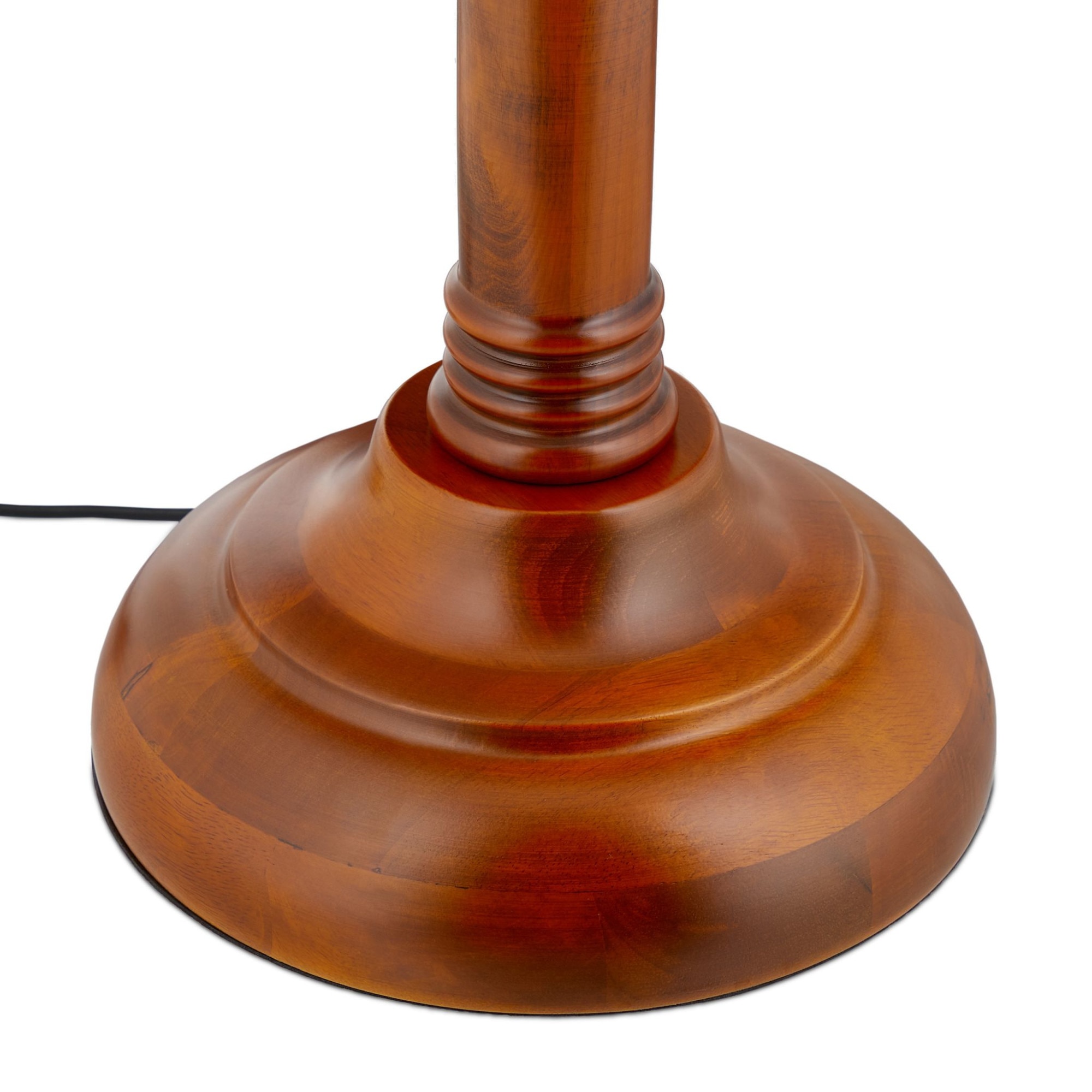 Lampa de podea, E27, 166 cm, din sticla, lemn de mesteacan si fier ...