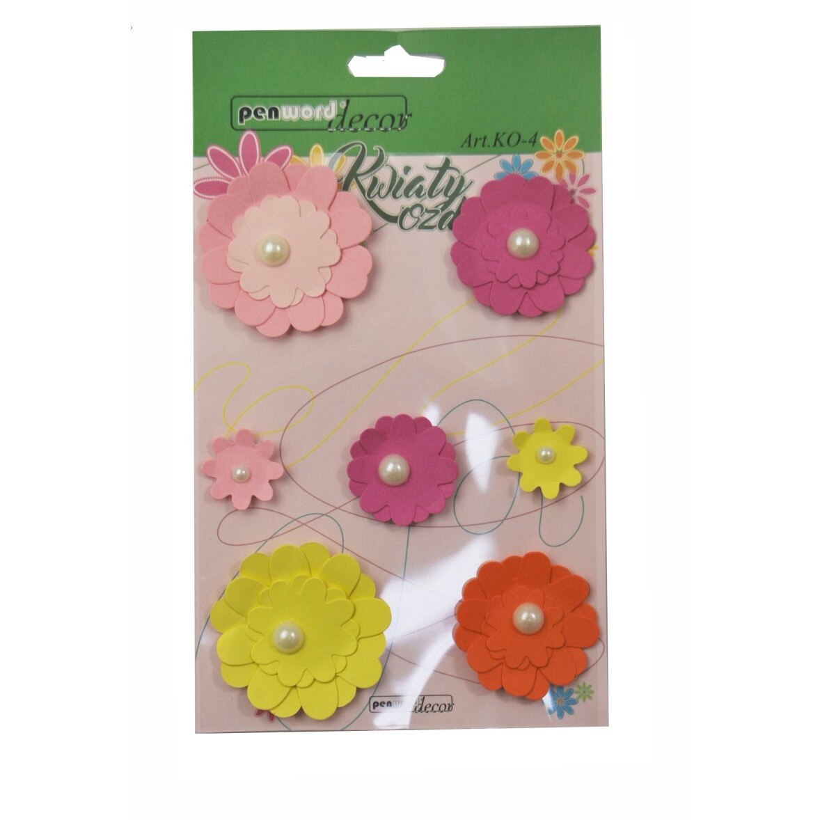 Комплект декоративни цветя Happycolor Картон 5 6см Многоцветни