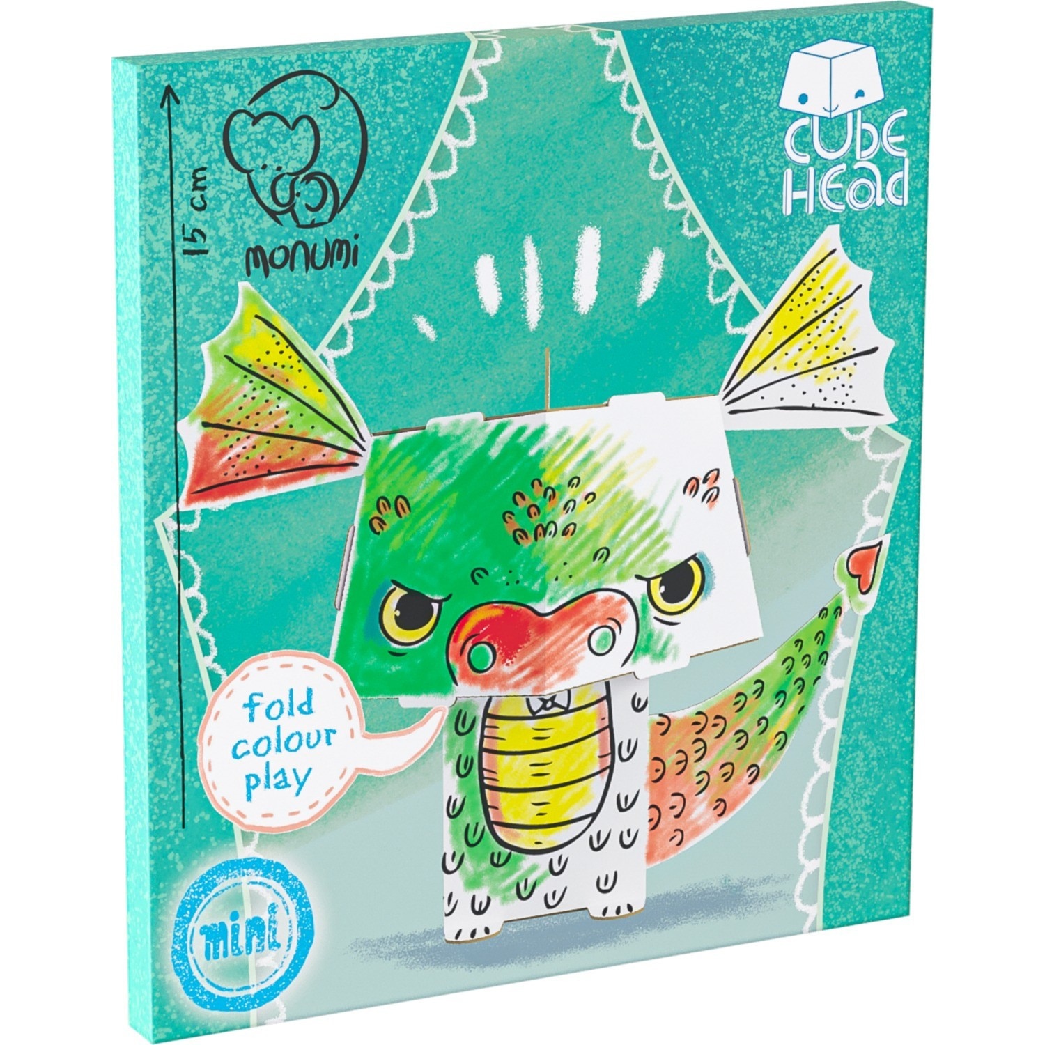 Carte de colorat Cube Head - Dragon, Monumi, Carton, 16 x 15 x 1 cm ...