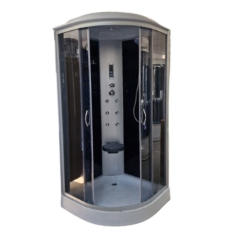Cabina de dus cu hidromasaj cu cadita joasa de 90x90 si geamuri fumurii ...