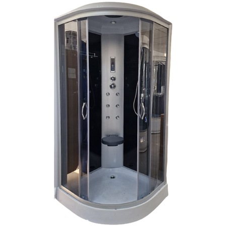 Cabina de dus cu hidromasaj cu cadita joasa de 90x90 si geamuri fumurii ...