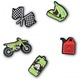 Аксесоар Crocs Jibbitz, Dirt Bike, 5 броя, Многоцветни - eMAG.bg