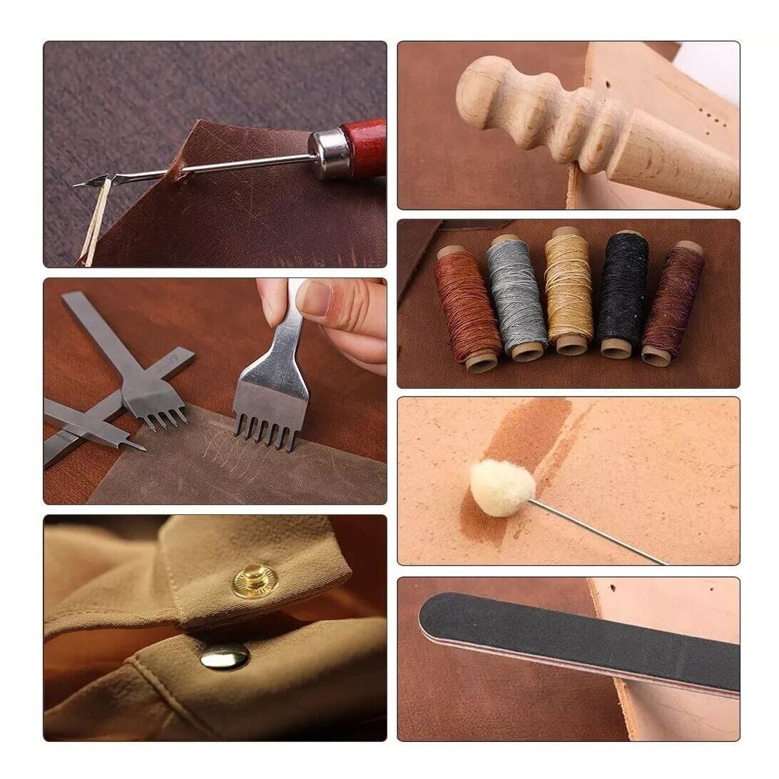 Set 46 Kit de scule de lucru pentru piele Nierbo® instrumente de ...
