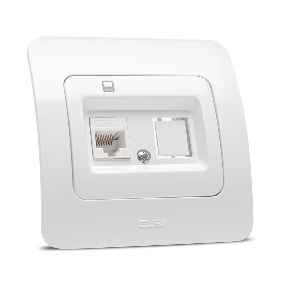 Priza UTP 1XRJ45, incastrata, gama Jazz, Alb - eMAG.ro