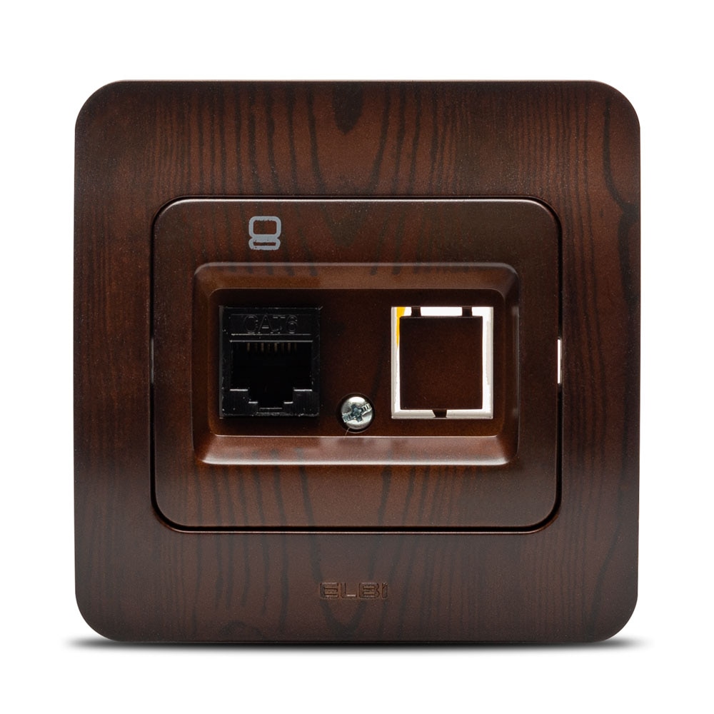 Щепсел UTP RJ45 Elbi Jazz Cat6 Recessed Dark Walnut ST - eMAG.bg